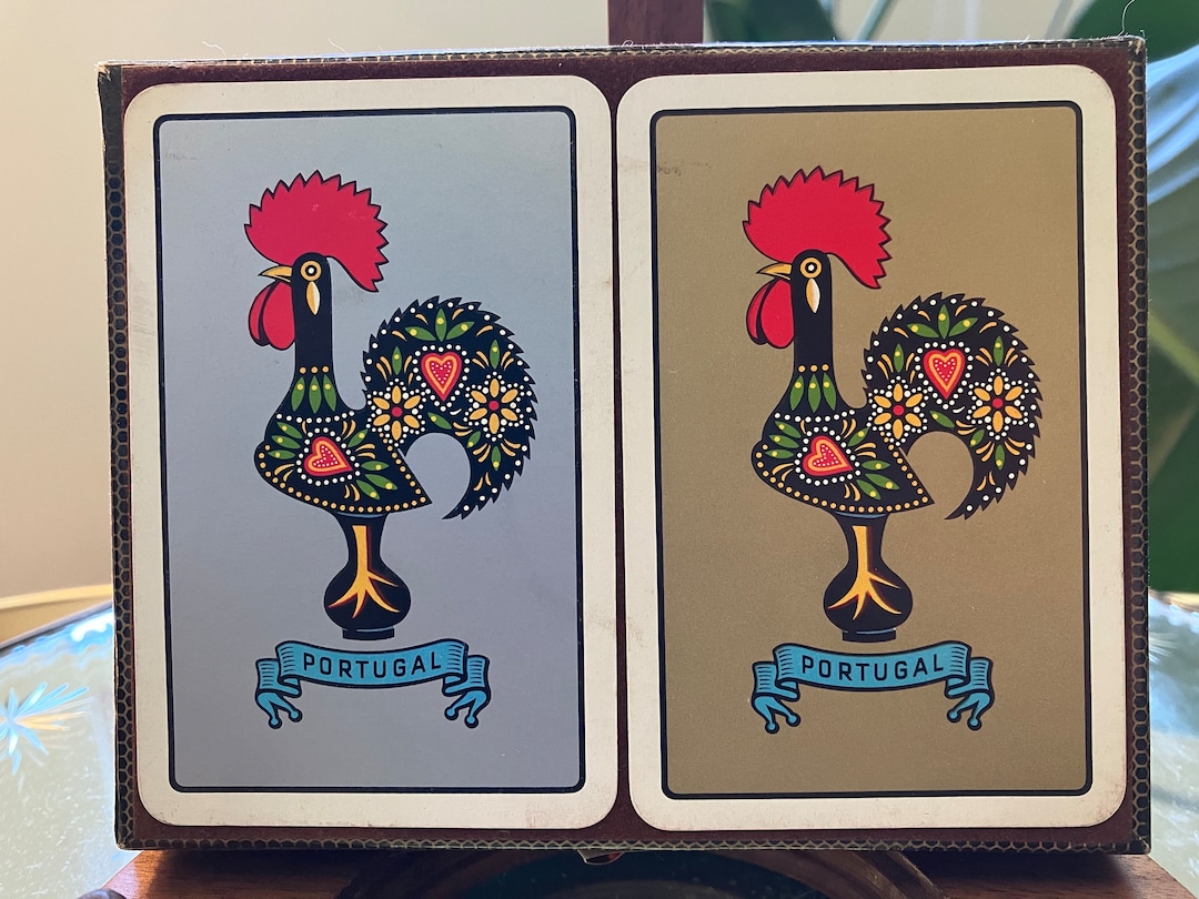 Vintage Portugal Rooster Playing Cards 1970s Litografia MAIA Cartas De ...