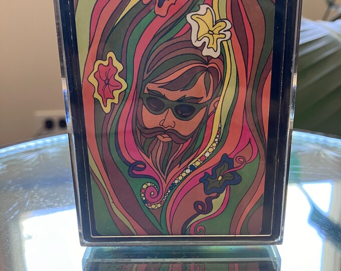 Vintage Playing Cards Psychedelic Bearded Hippy Man Trippy Boho ...