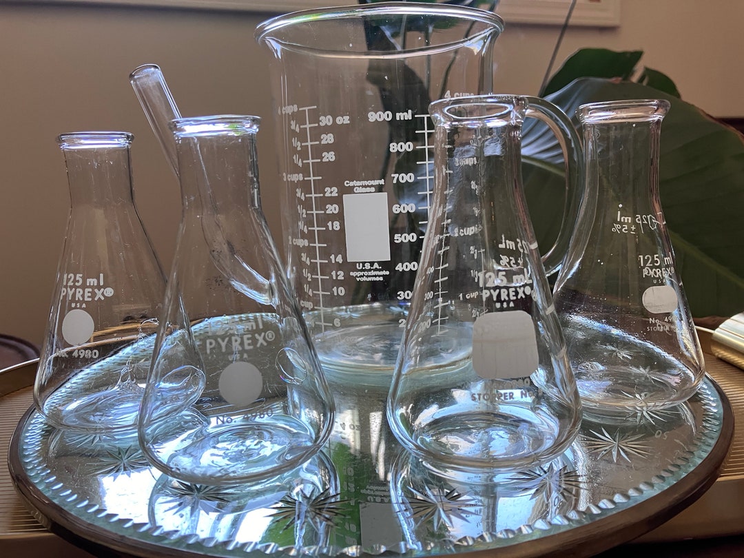 Vintage Pyrex 125 ML Erlenmeyer Conical Chemistry Lab Flasks No. 4980 ...
