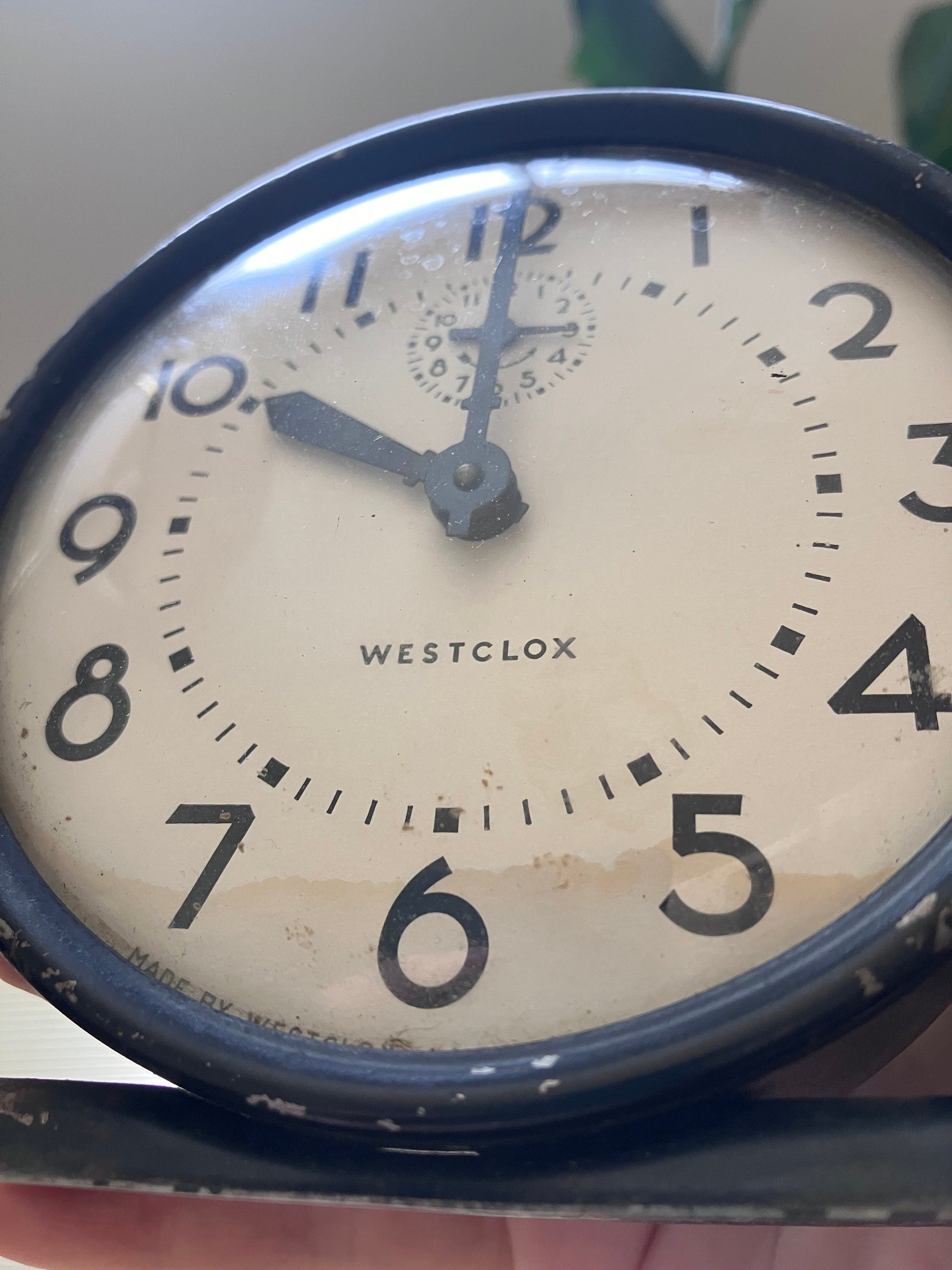Vintage 1940s Westclox raven Wind-up Alarm Clock With Glass Face ...