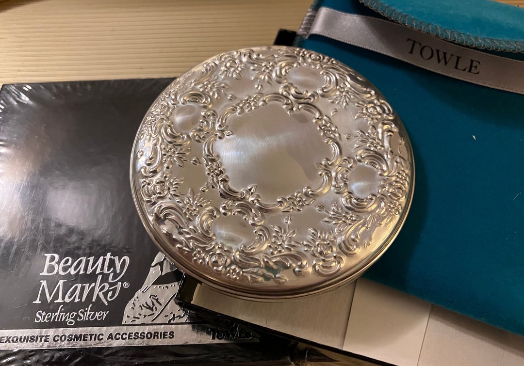 Vintage 1980s beauty Marks Towle Sterling Silver Pocket Mirror 1213 ...
