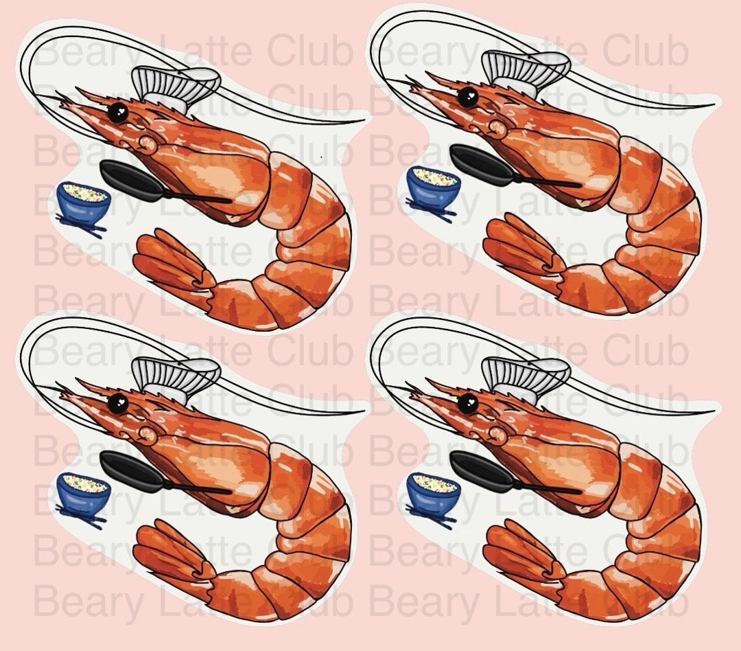 Shrimp Fried Rice Sticker, Water Bottle Sticker, Laptop Sticker ...