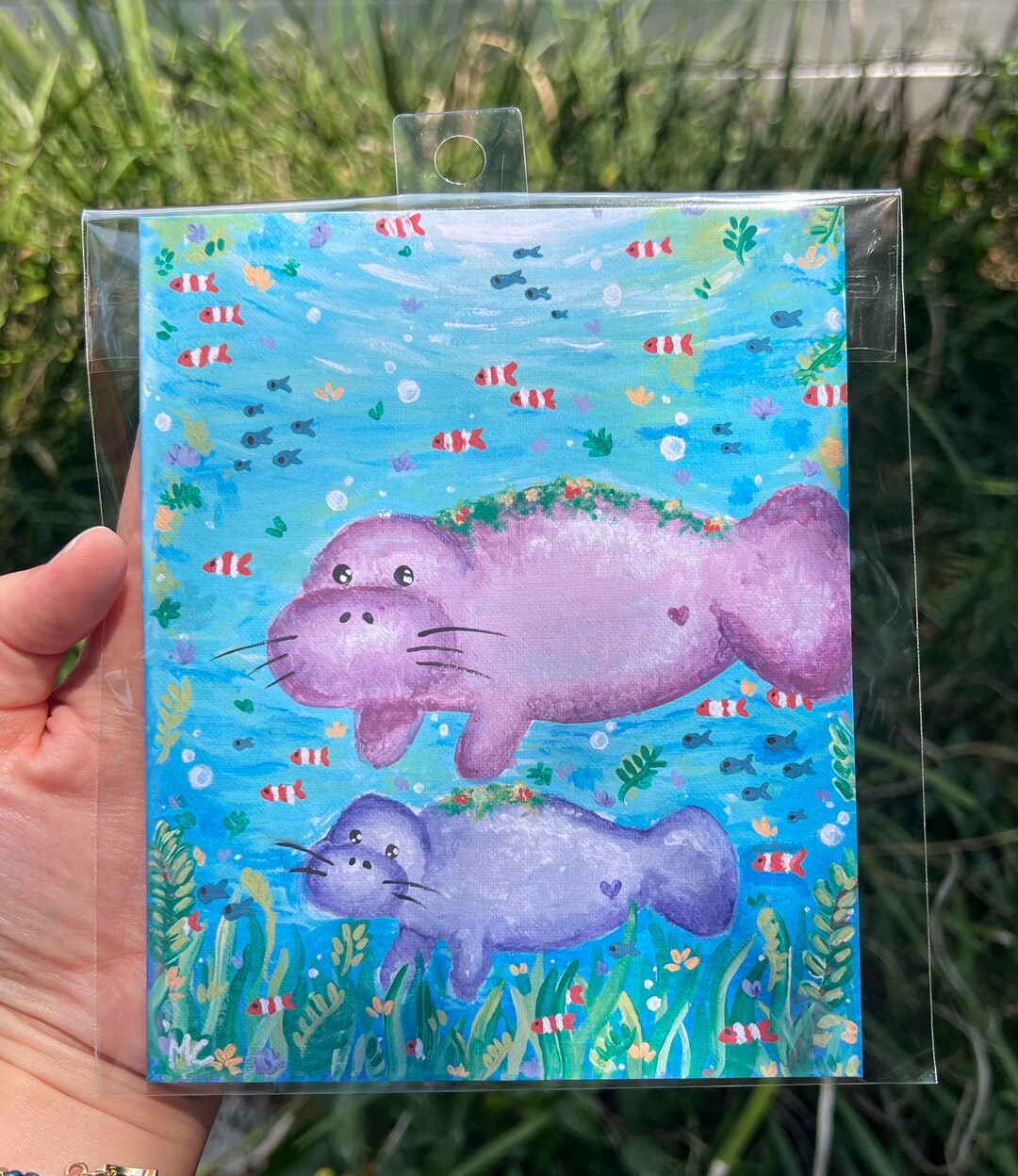 Manatee Art Print, Ocean Art Print, Animal Wall Art, Colorful Wall Art ...