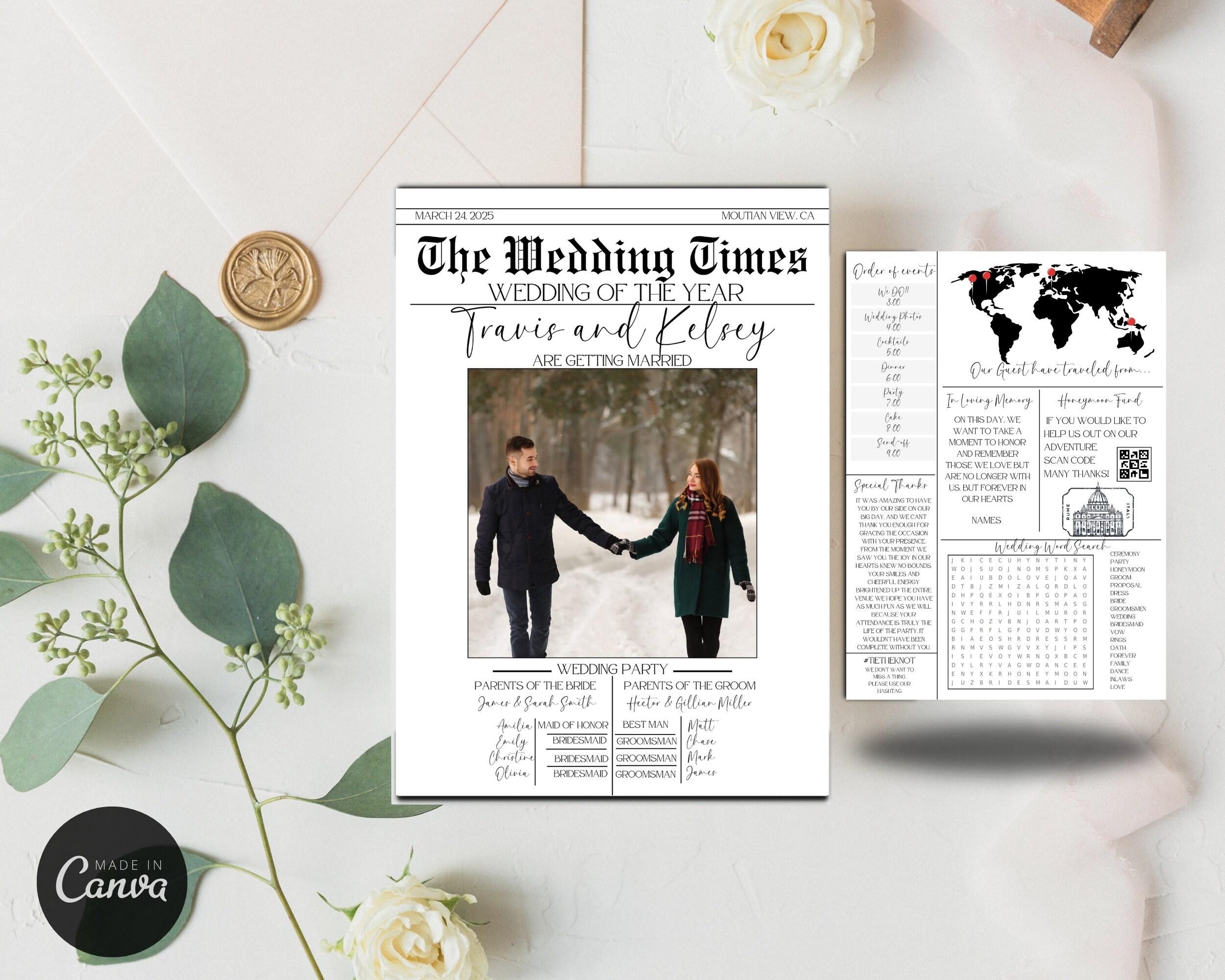 Newspaper Wedding Program,infographic,the Wedding Times Program ...