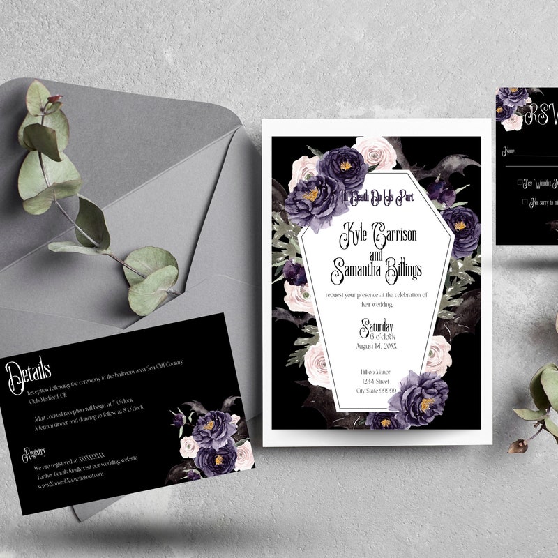 Goth Wedding Invitation - Etsy