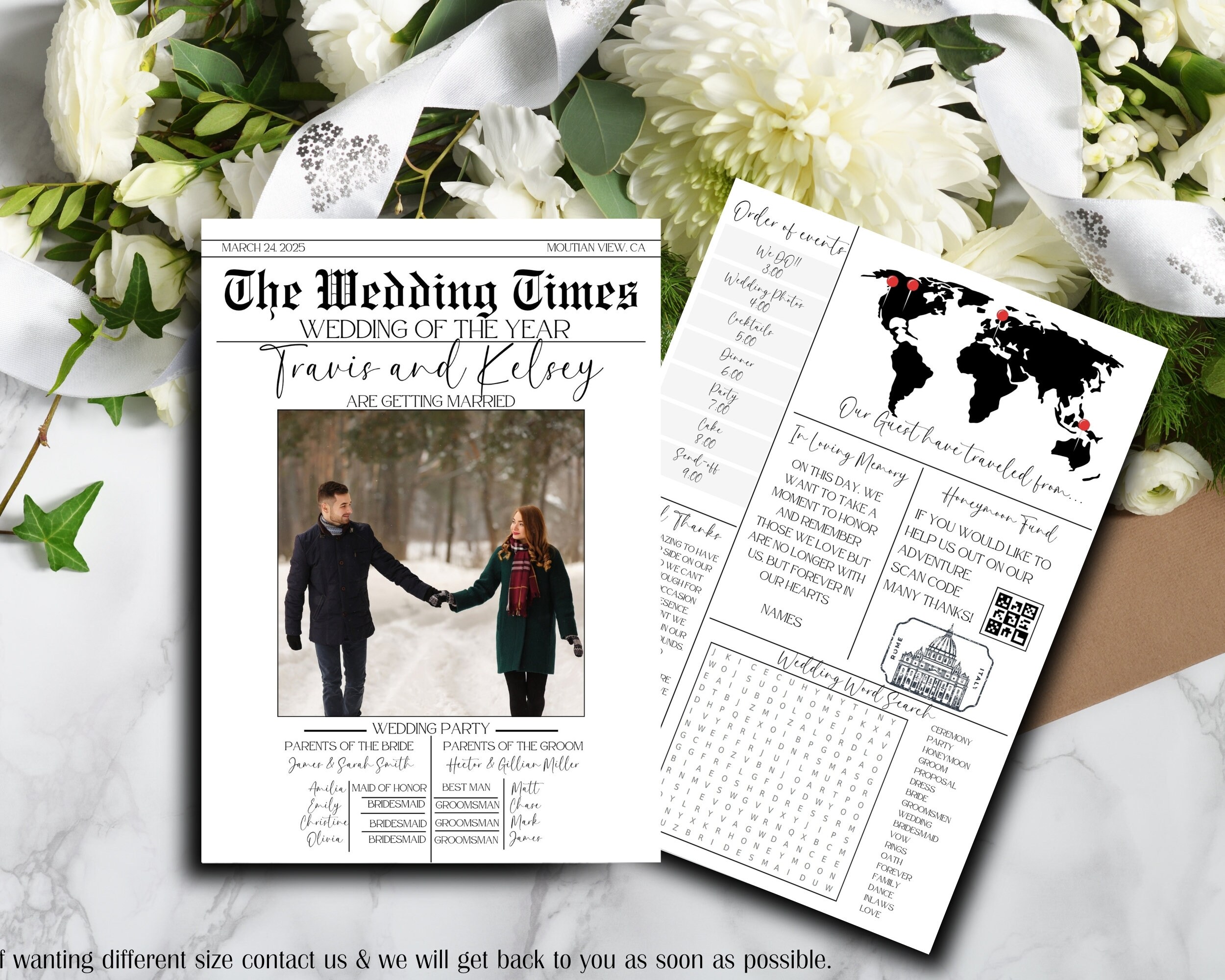 Newspaper Wedding Program,infographic,the Wedding Times Program ...