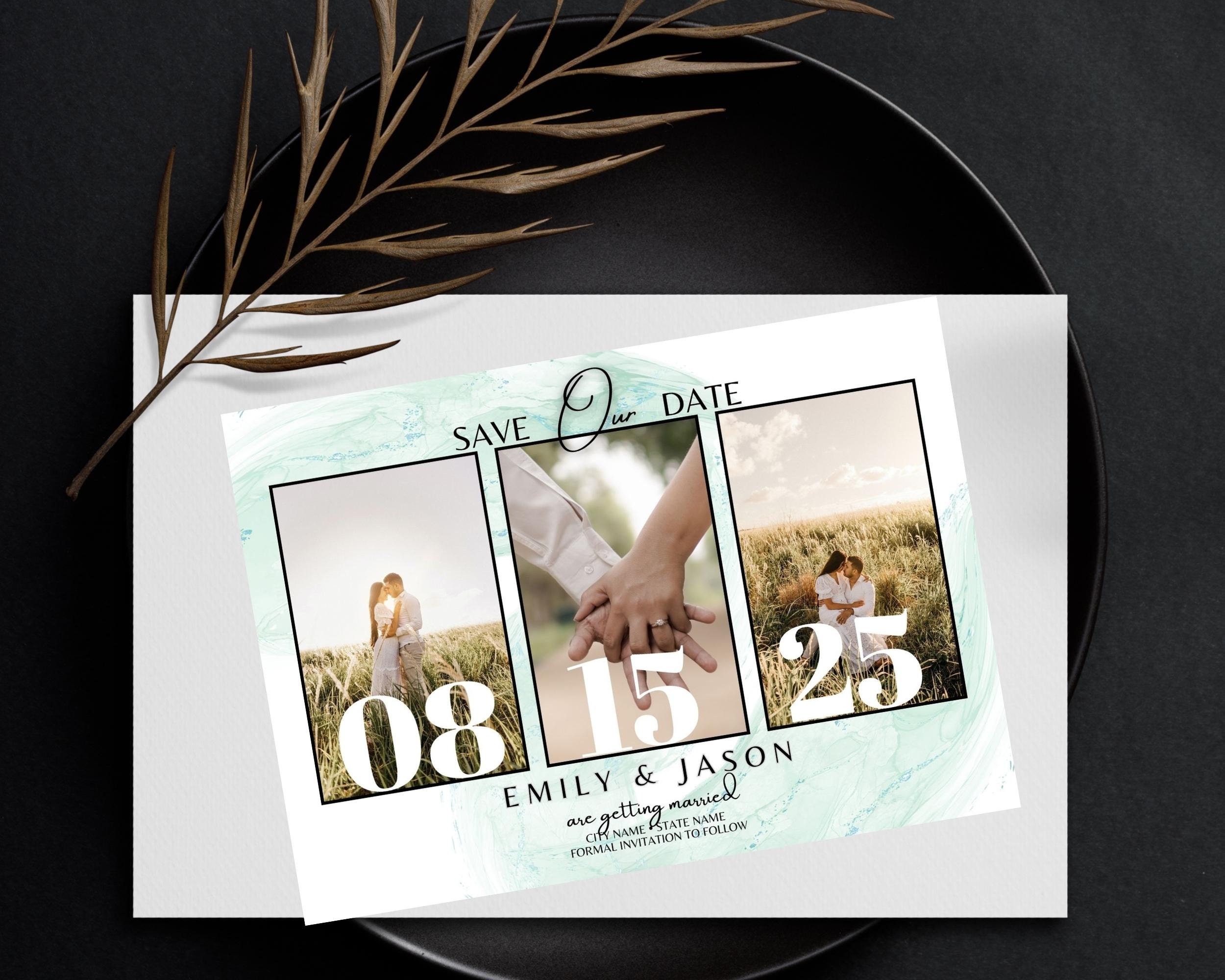 Photo Save the Date Invitation Template Minimalist Save the - Etsy