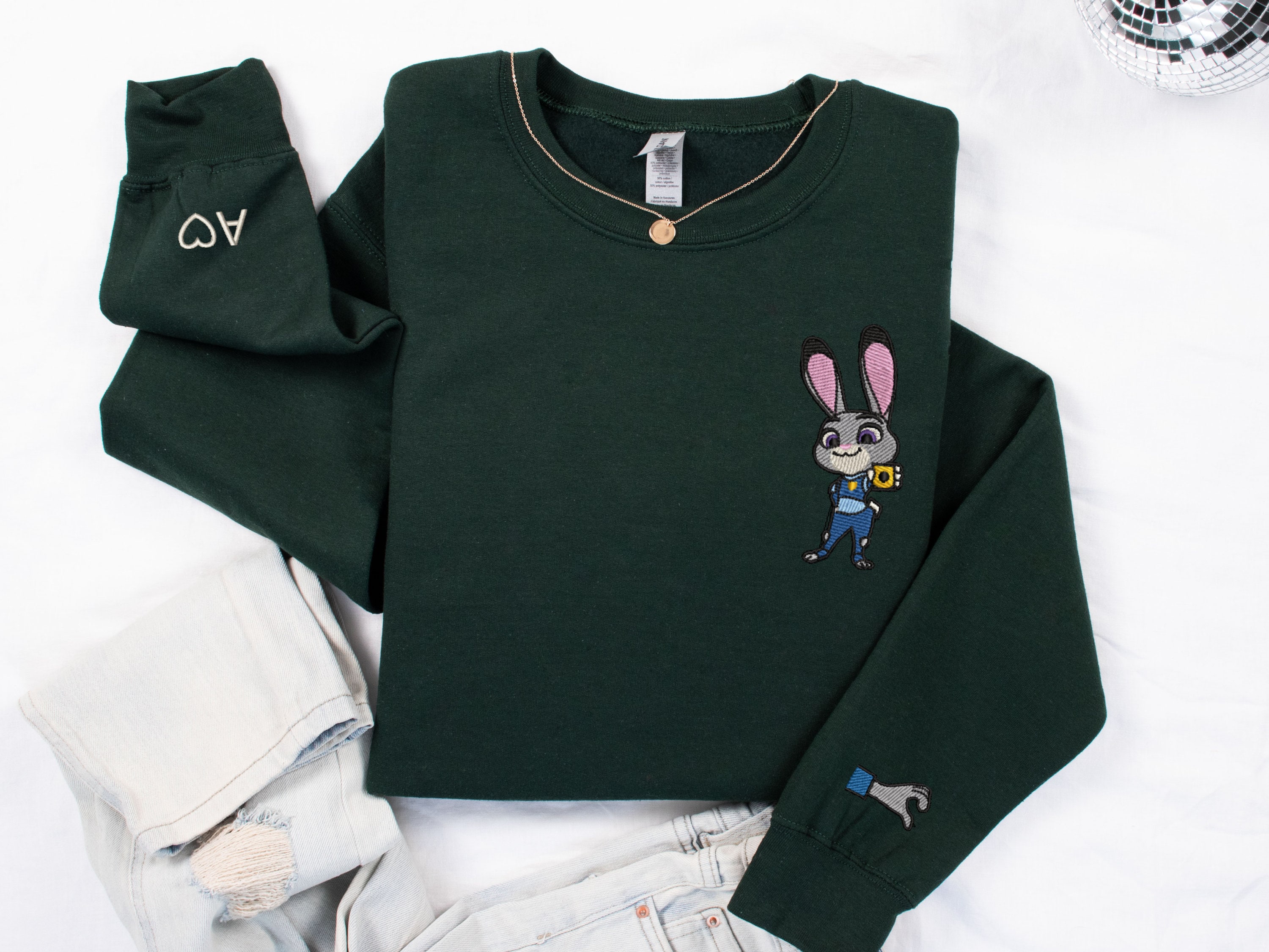 Zootopia Nick Wilde and Judy Hopps Embroidered Matching Crewnecks, Fox ...