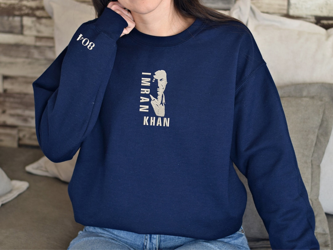 Imran Khan Embroidered Sweatshirt, Imran Khan, Prisoner Number 804 ...