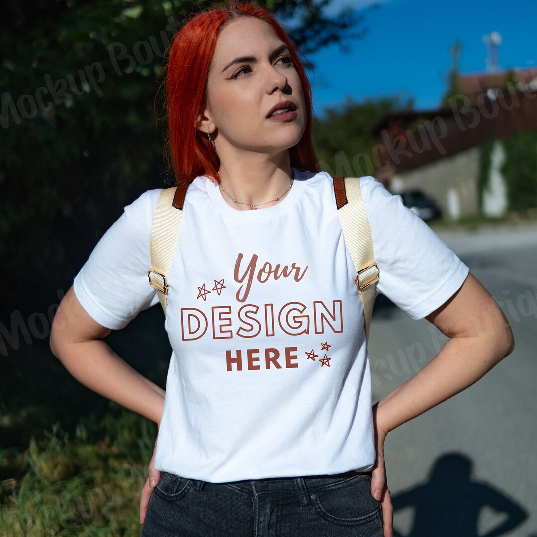 Bella Canvas 3001 White Tshirt Mockup, Autumn Mockup, Fall Mockup ...