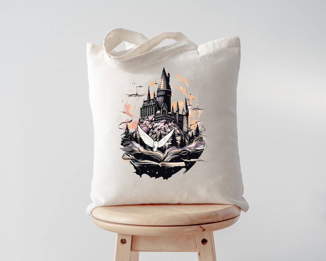 Harry Potter Tote Bag, Hogwarts Tote Bag, Wizard Tote Bag, Bookworm ...