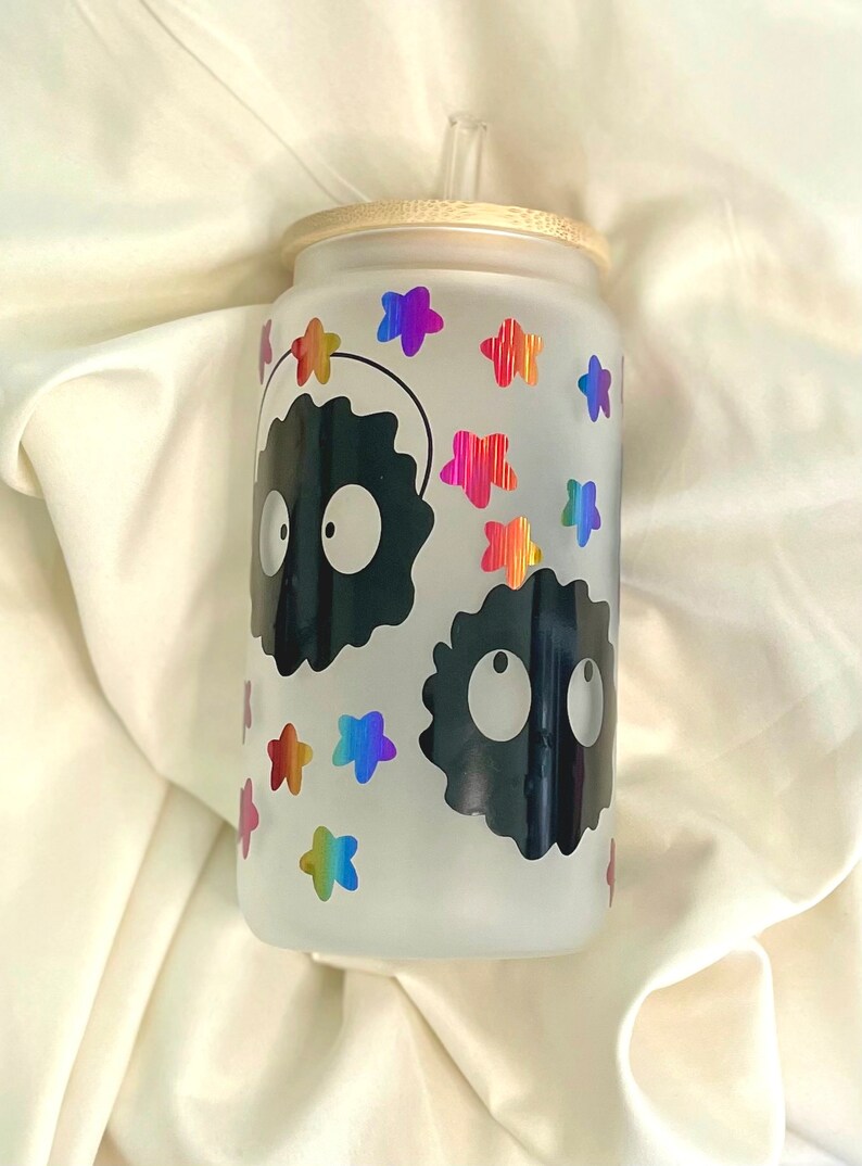 Cute Rainbow Soot Sprite Libby Tumbler Glass Cup - Etsy