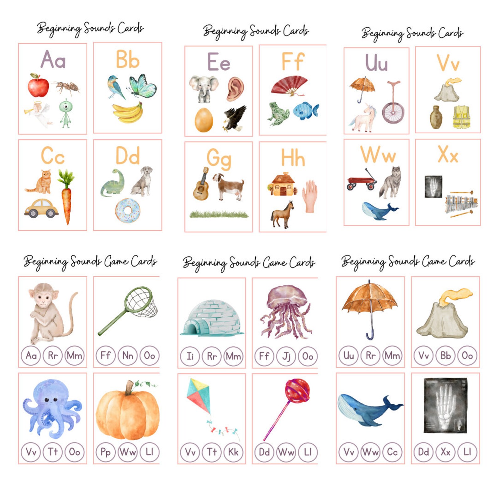 Alphabet - Beginning Sounds Activity Pack - Etsy