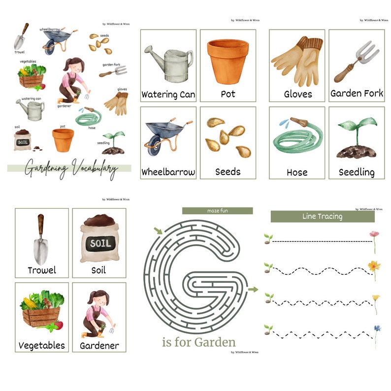 Preschool Gardening Activity Pack - Etsy
