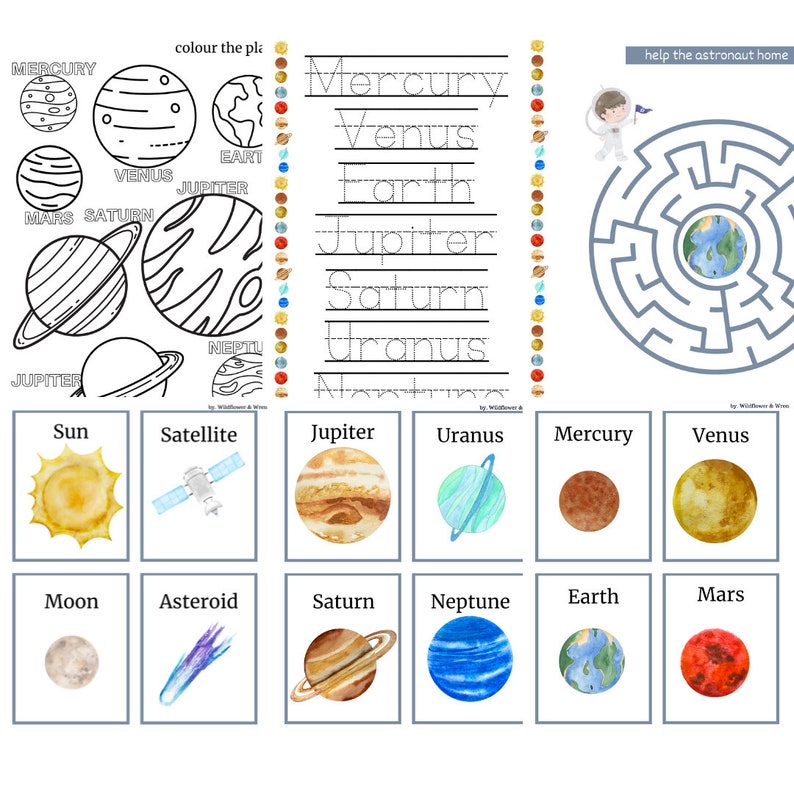 Outer Space Activity Pack for Preschool - Etsy