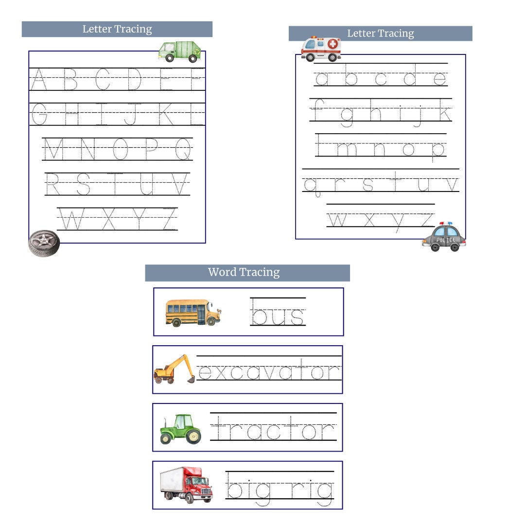 On Wheels Preschool Activity Pack - Etsy
