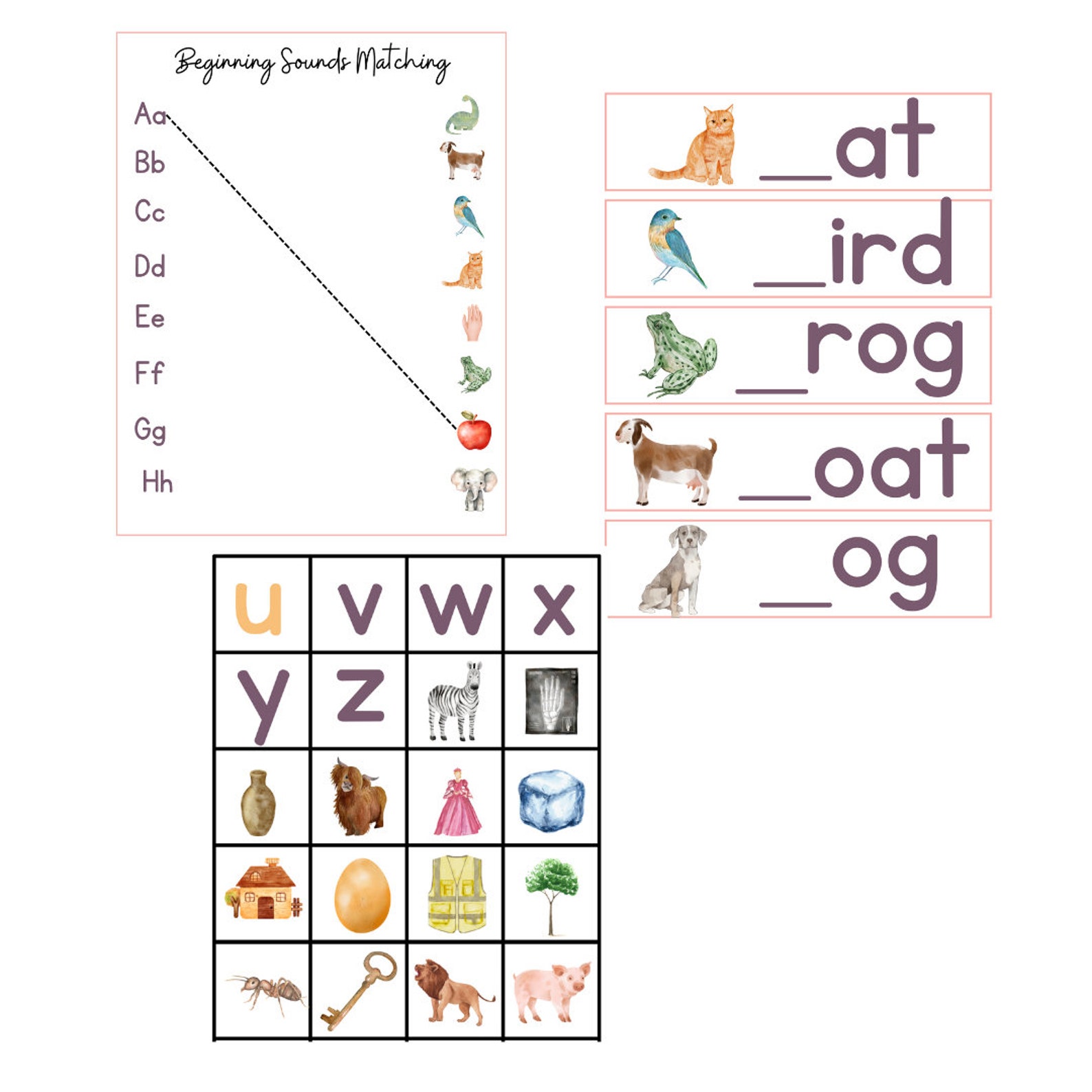 Alphabet - Beginning Sounds Activity Pack - Etsy