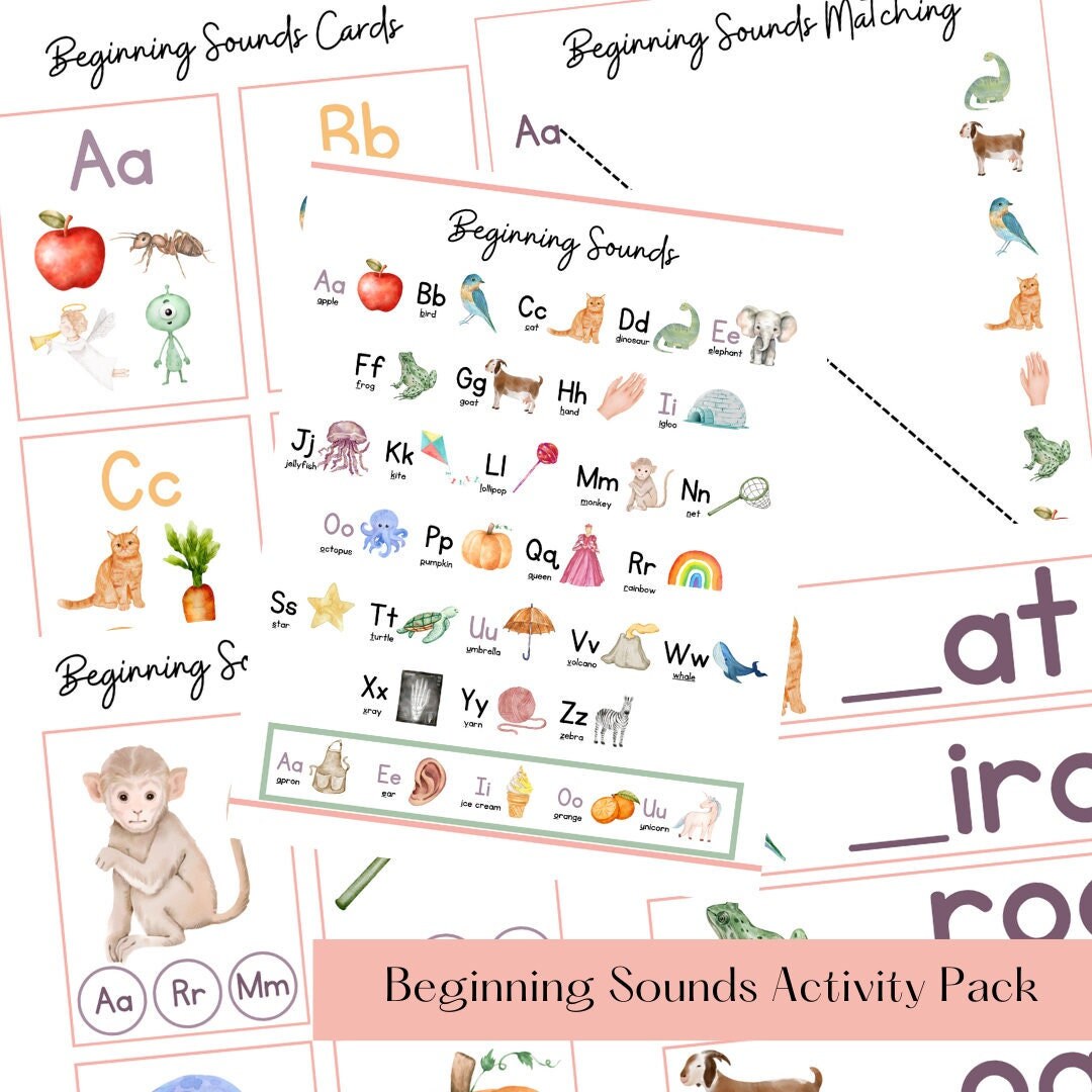 Alphabet Beginning Sounds Activity Pack - Etsy