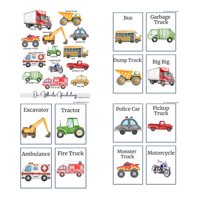 On Wheels Preschool Activity Pack - Etsy