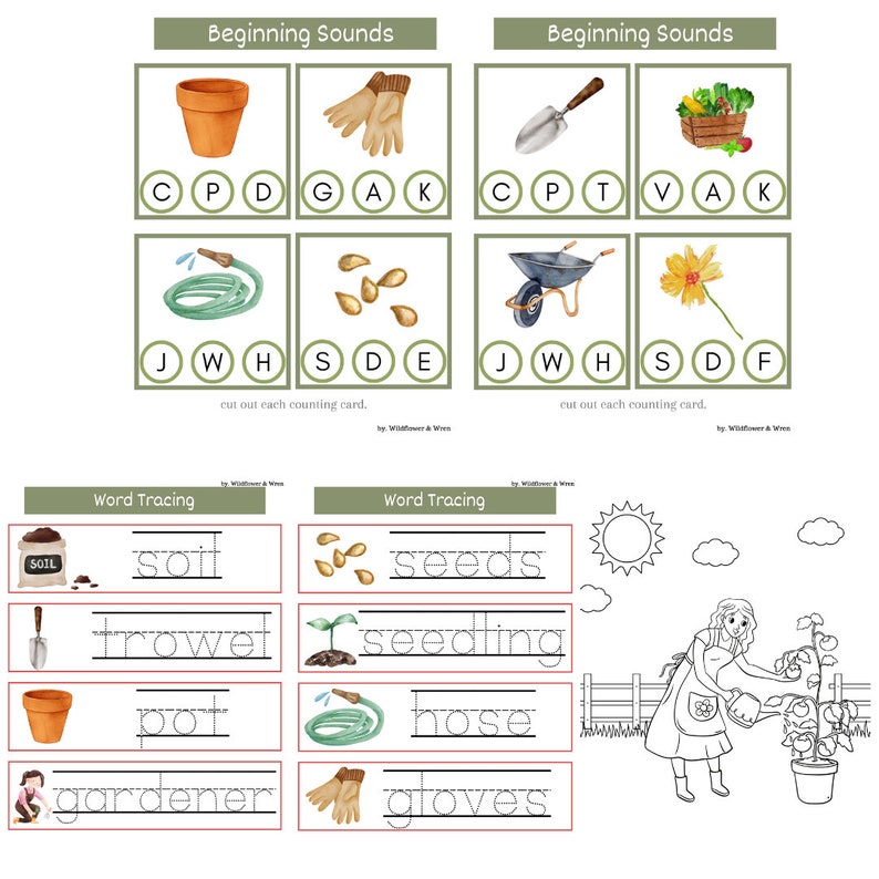 Preschool Gardening Activity Pack - Etsy