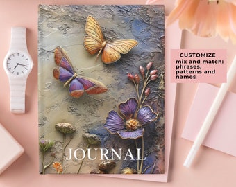 Custom Sunflower Journal, Personalized Floral Journal, Gift for ...