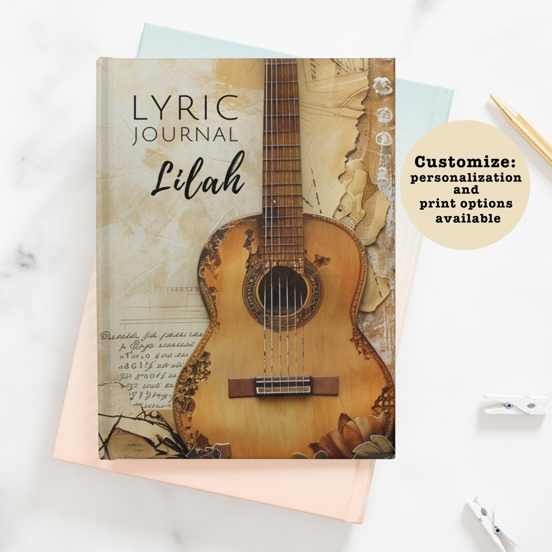 Personalized Lyric Journal Custom Song Writing Book Gifts for Musicians ...