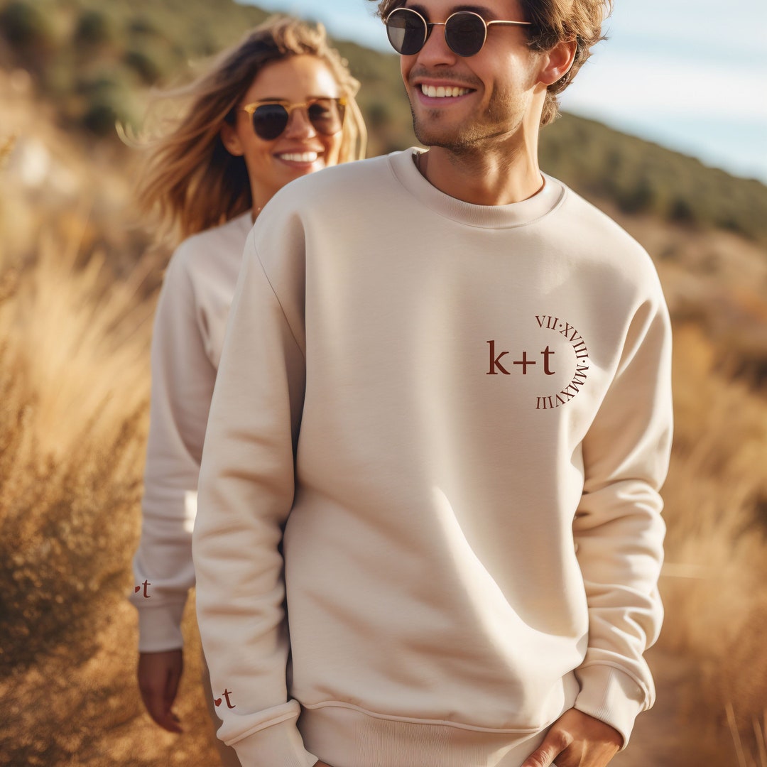 Couples Personalized Anniversary Date Sweatshirts, Couples Roman ...
