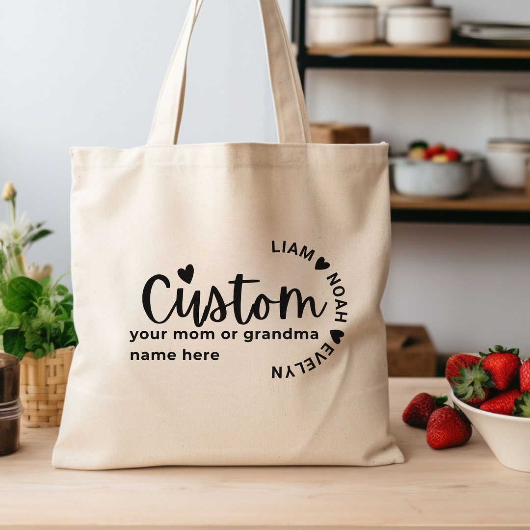 Custom Grandma Tote With Names Personalized Grandma Tote With - Etsy