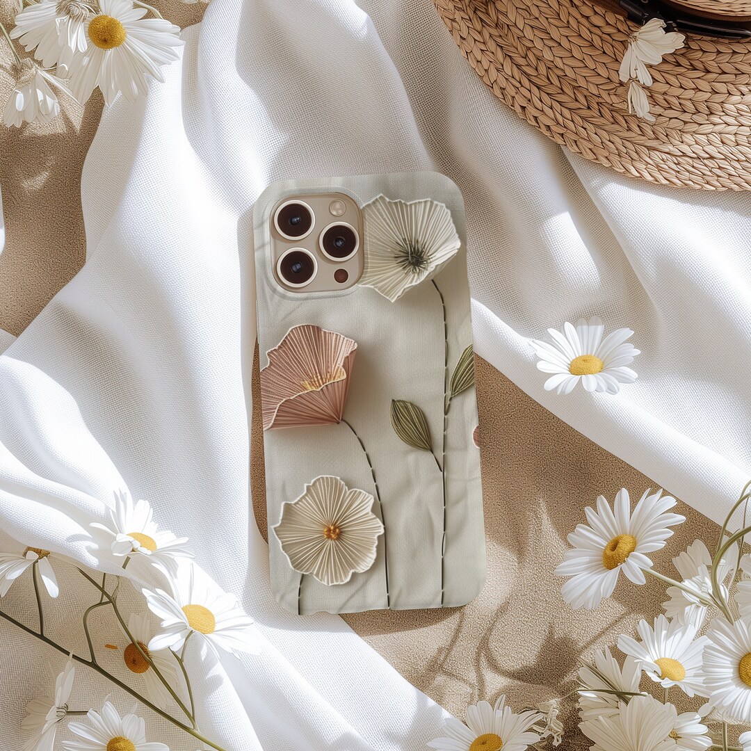 Cottagecore Phone Case, Embroidery PRINT Phone Case, Boho Floral ...