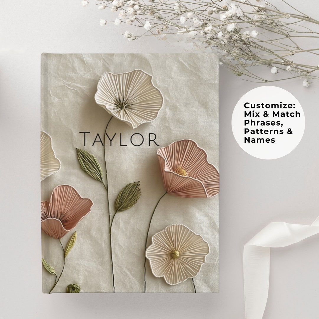Wildflower Personalized Name Journal for Women Floral Custom Name ...