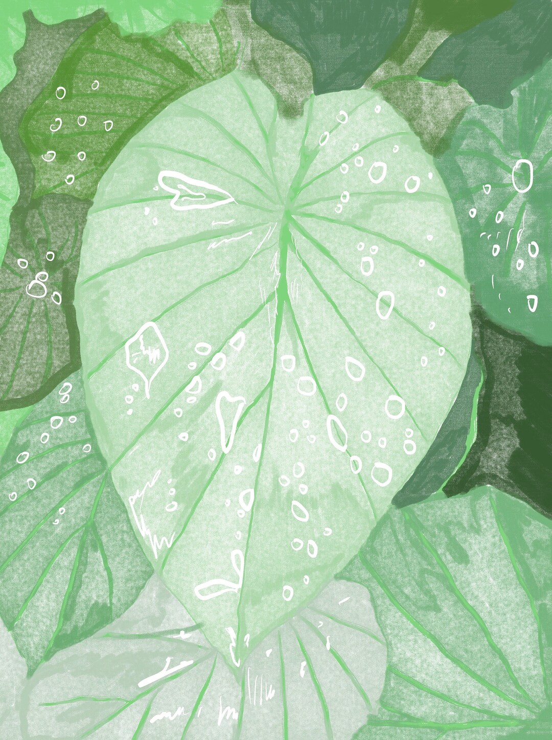 Taro Leaf Art Print Instant Download Printable Home Decor - Etsy