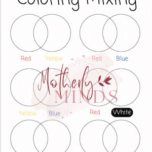 Color Mixing Worksheet, Mixing Colors, Preschool Colors - Etsy