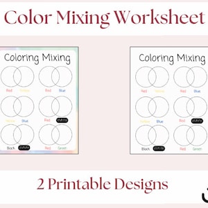 Color Mixing Worksheet, Mixing Colors, Preschool Colors - Etsy