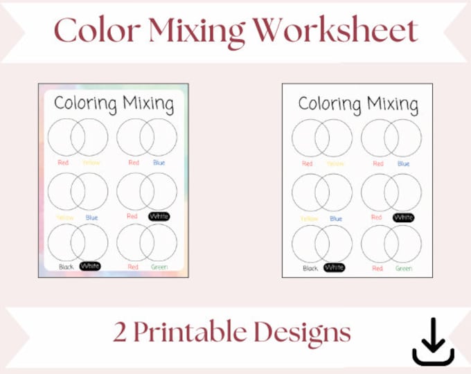 Primary and Secondary Color Mixing Bundle, Printable Color Activities ...