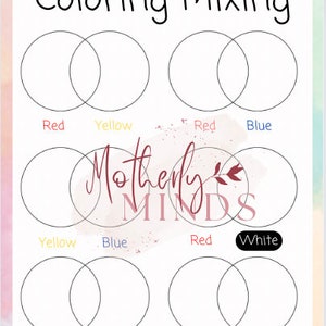 Color Mixing Worksheet, Mixing Colors, Preschool Colors - Etsy