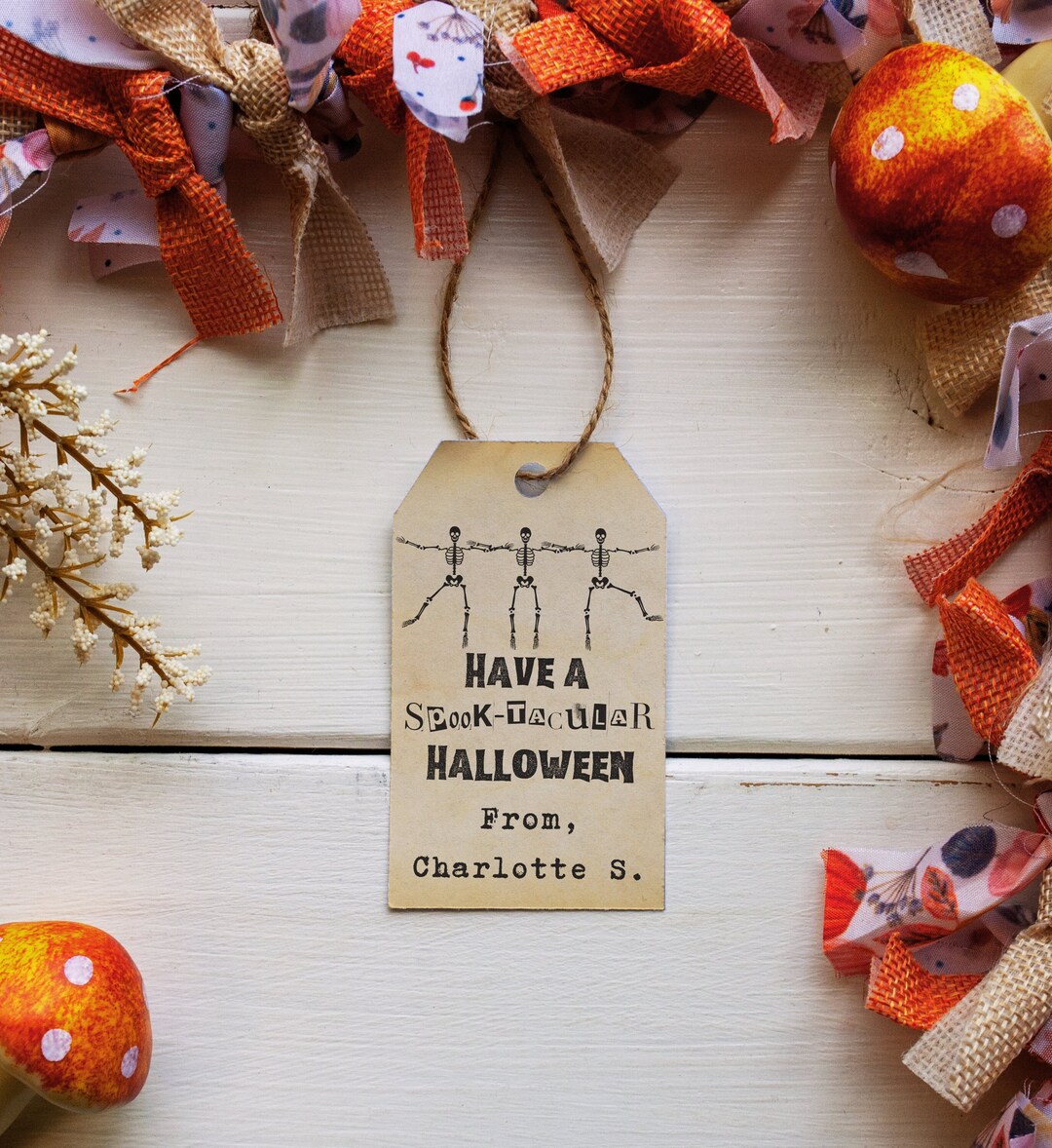 Printable Halloween Skeleton Tag for Parties and Party Favors ...