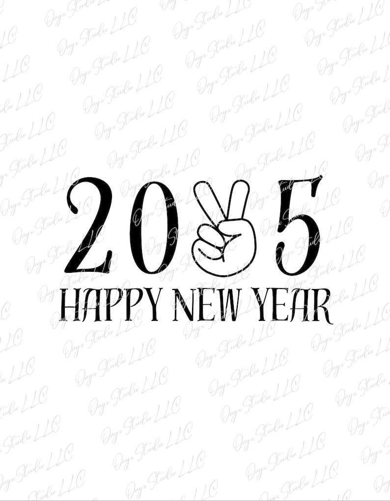 2025 New Year Peace Sign PNG Digital Download - Etsy
