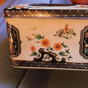 Antique Hinged Top Tin Container From the Mid-century Era - Etsy