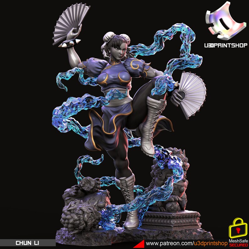 Chun-li Street Fighter 3D Printed Collectible Statue Hand Painted ...