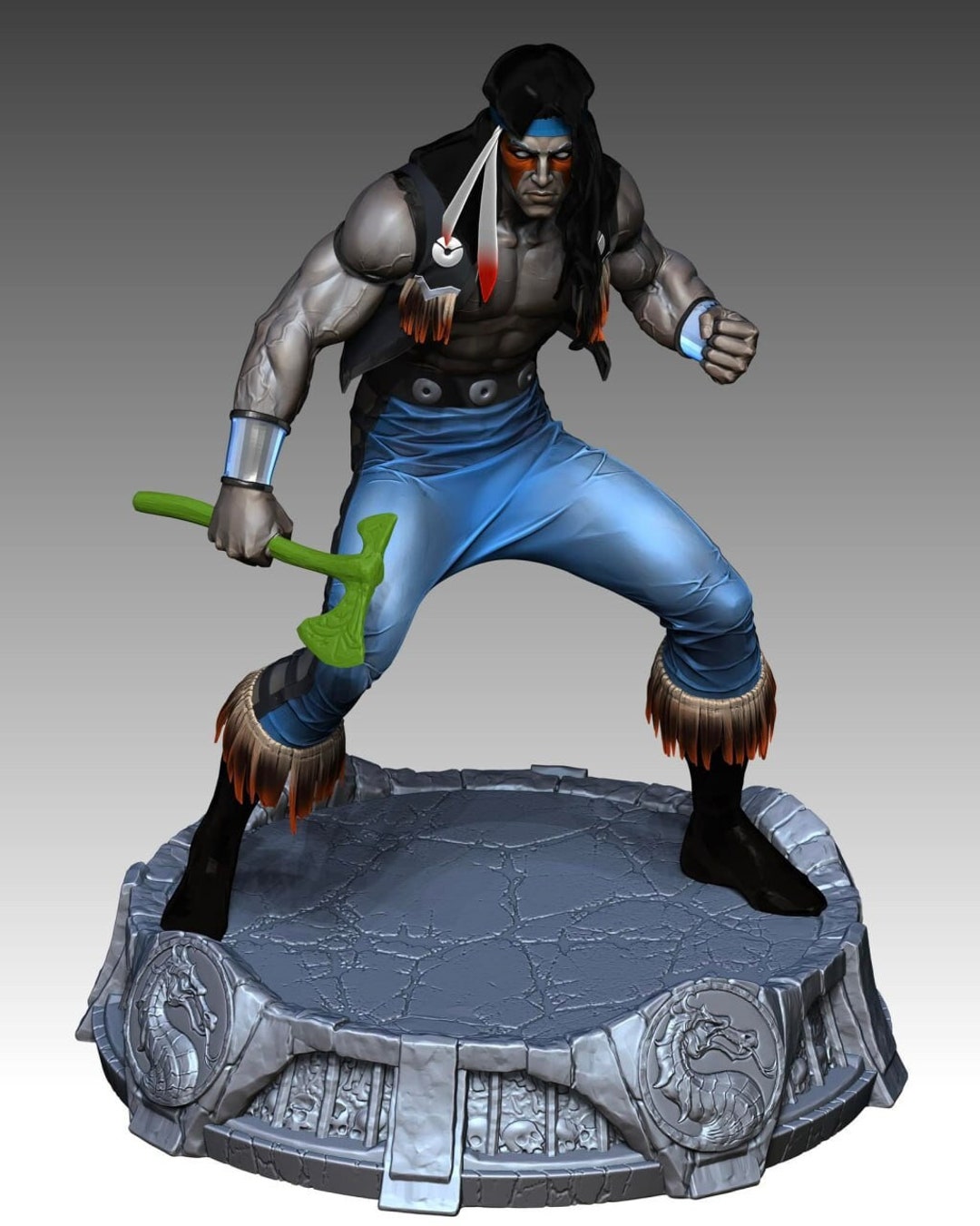 Nightwolf - Mortal Kombat Figure Collectible Statue Painted - Etsy