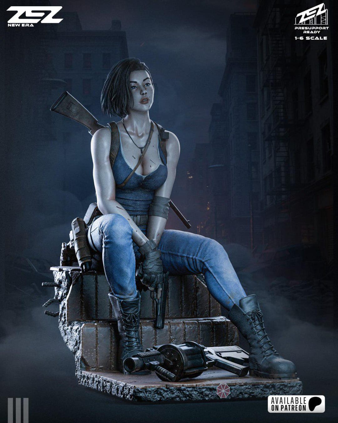 Jill Valentine Figure – 1/6 Scale Resident Evil Fan Art Painted ...