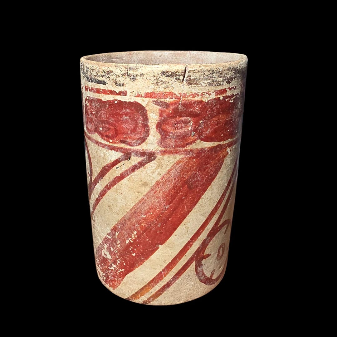 Pre-columbian Maya Holmul Polychrome Cylinder Vase - Etsy