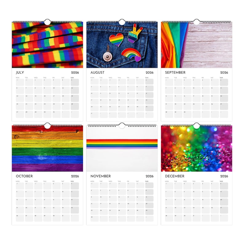 Rainbow Pride Wall Calendar 2026: LGBTQ+ Art, Celebrate Diversity - Etsy