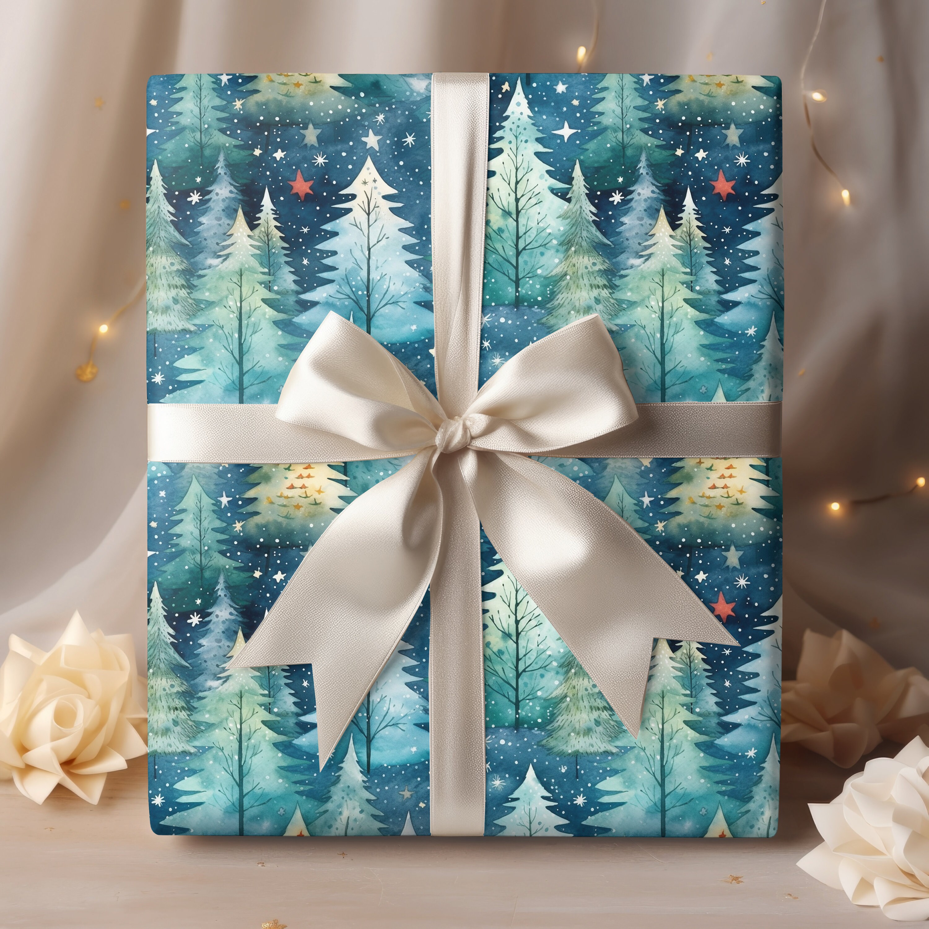 Wrapping Paper Mock-up, Canva Drag and Drop, PNG Transparent Wrapping ...
