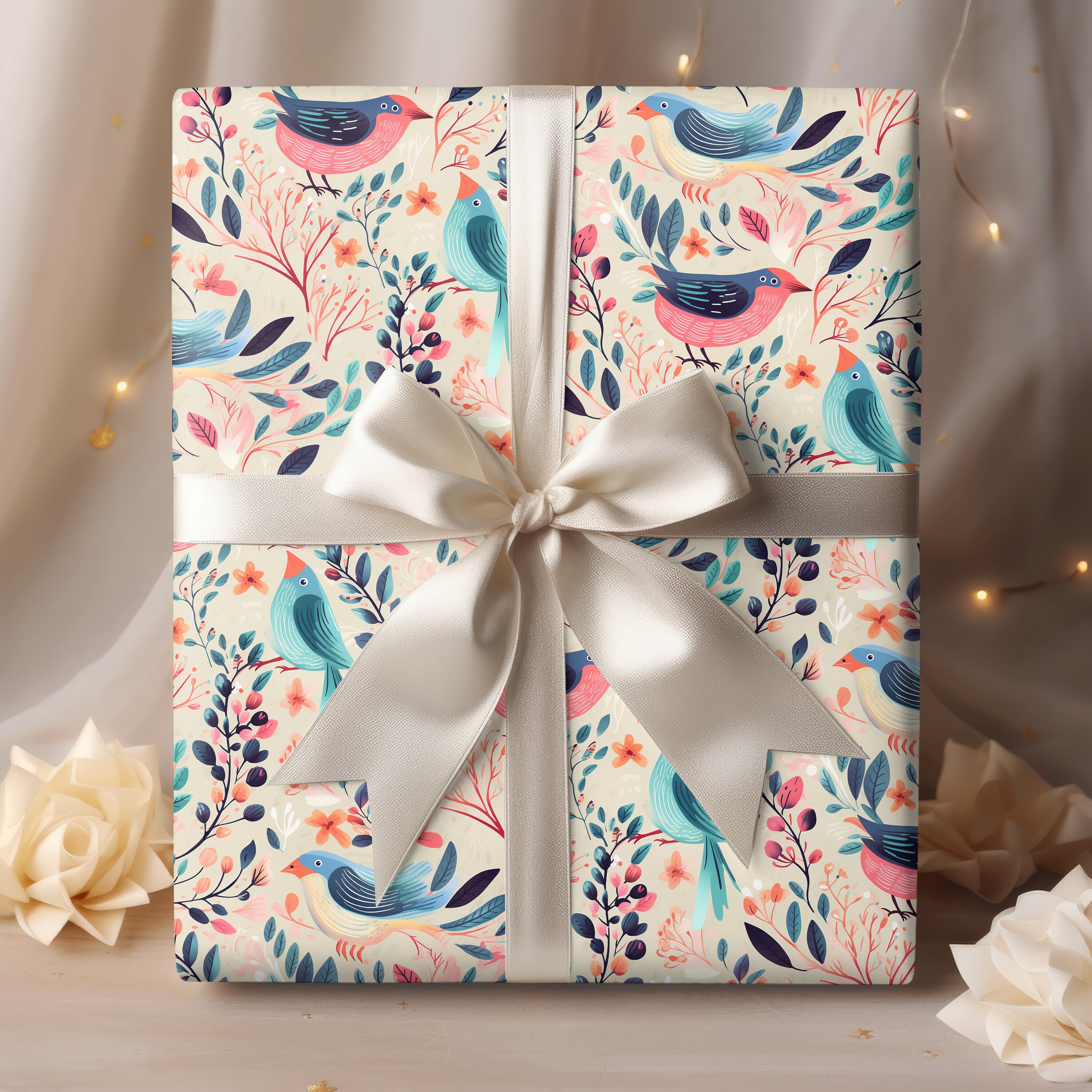 Wrapping Paper Mock-up, Canva Drag and Drop, PNG Transparent Wrapping ...