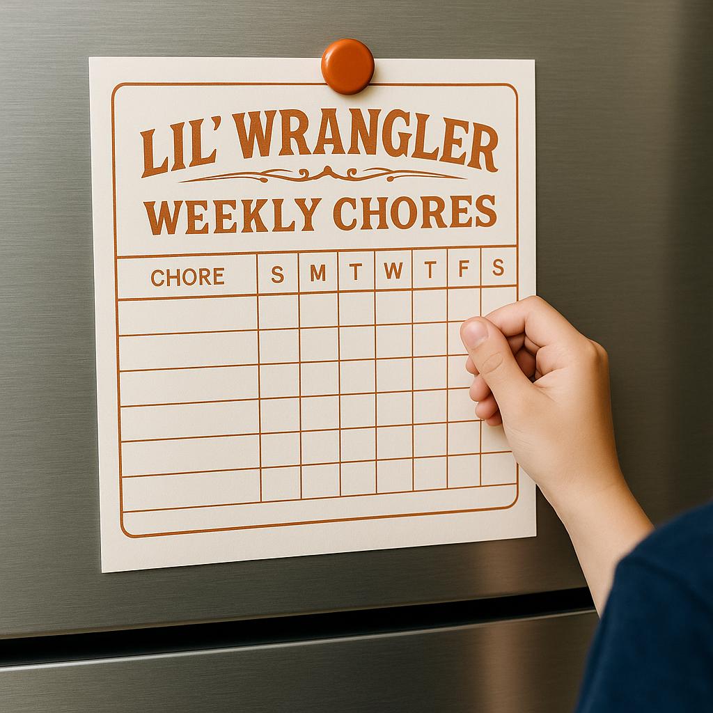 Lil’ Wrangler Kids Chore Chart – Western Printable Routine Tracker for ...