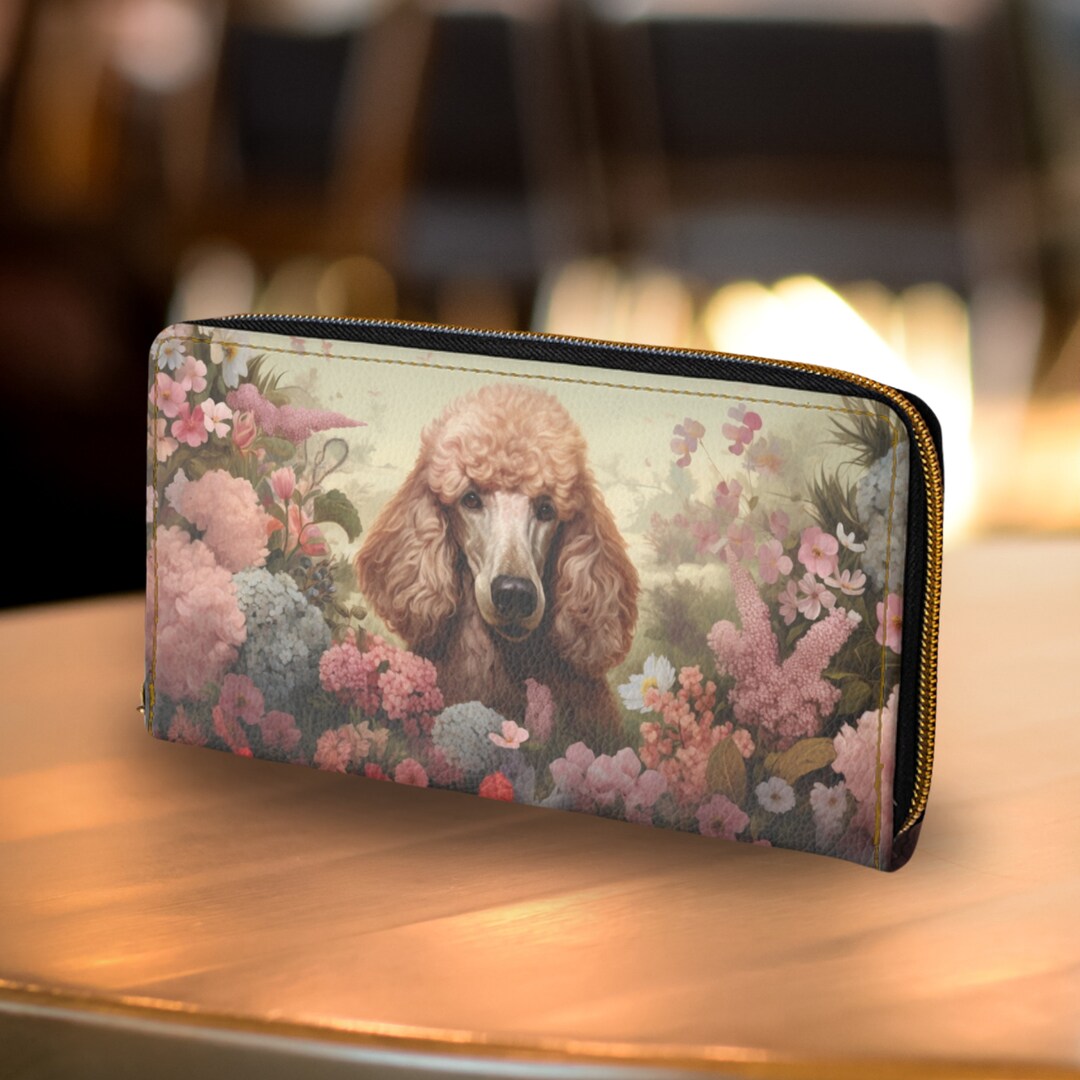 Poodle Gift for Standard Poodle Lover Zipper Wallet With Pink Poodle ...