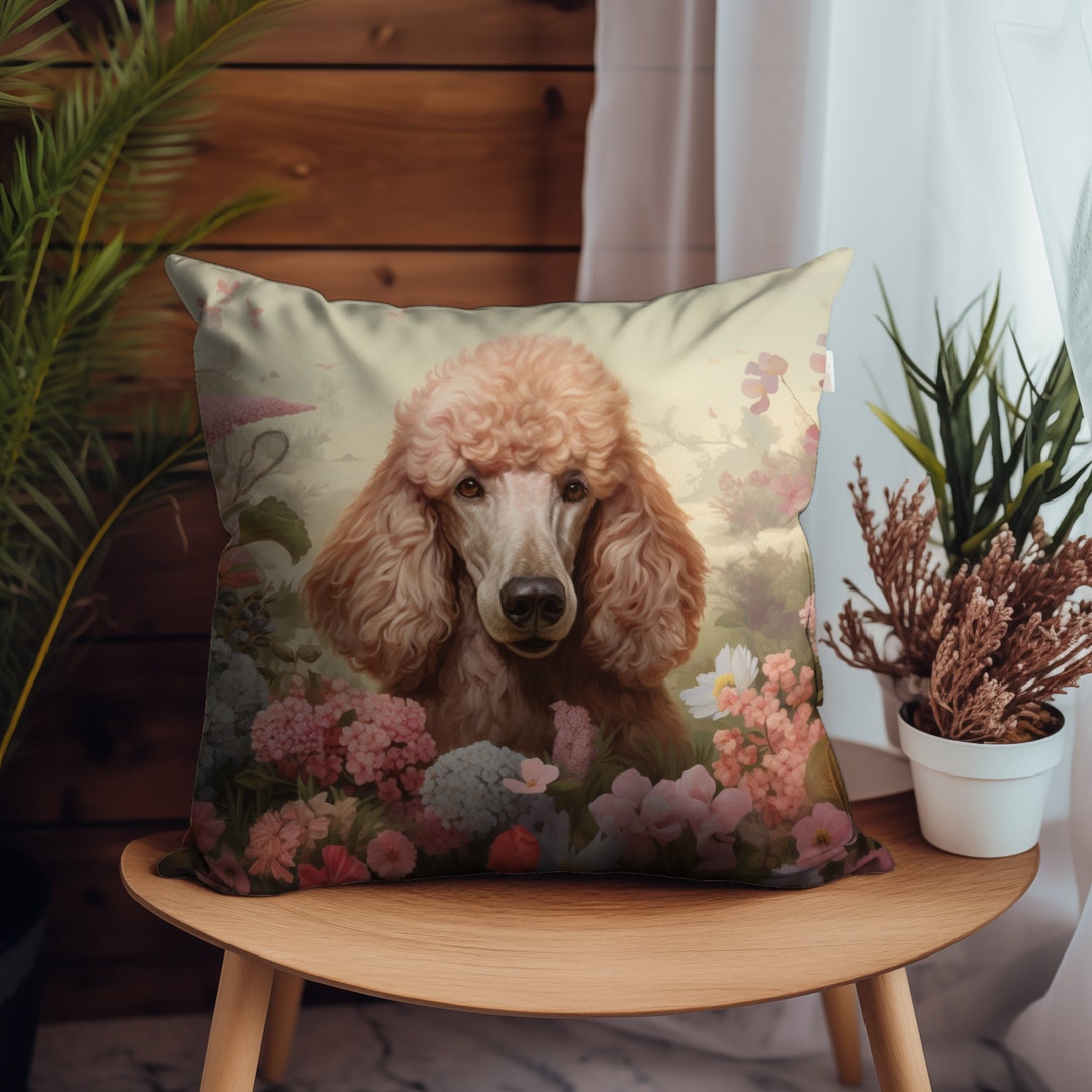 Standard Poodle Pillow for Poodle Lover Soft Faux Suede Pillow Double ...