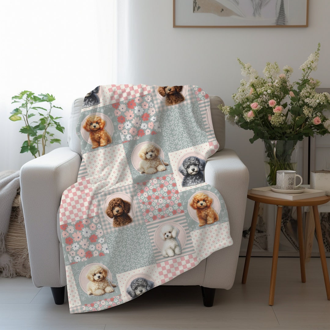 Toy Poodle Gift for Poodle Lover Faux Patchwork Soft Lightweight ...