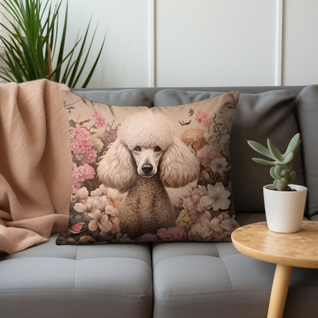 Standard Poodle Pillow for Poodle Lover Soft Faux Suede Pillow With ...